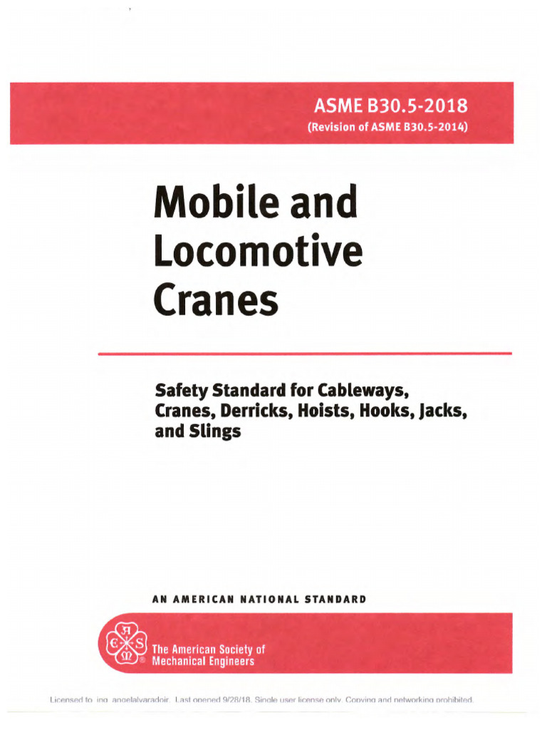 Asme-b30!5!2018 Mobile and Locomotive Cranes | PDF