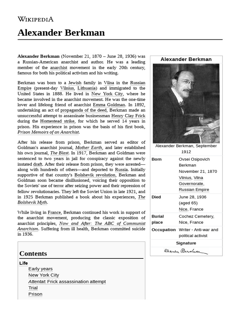 Alexander Berkman | PDF | Libertarian Socialism | Anarchism