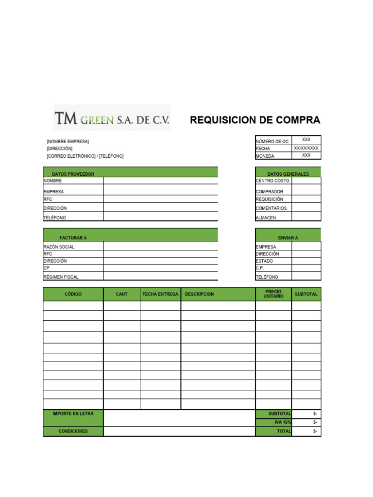 Formato de Requisicion 1 de Compras | PDF