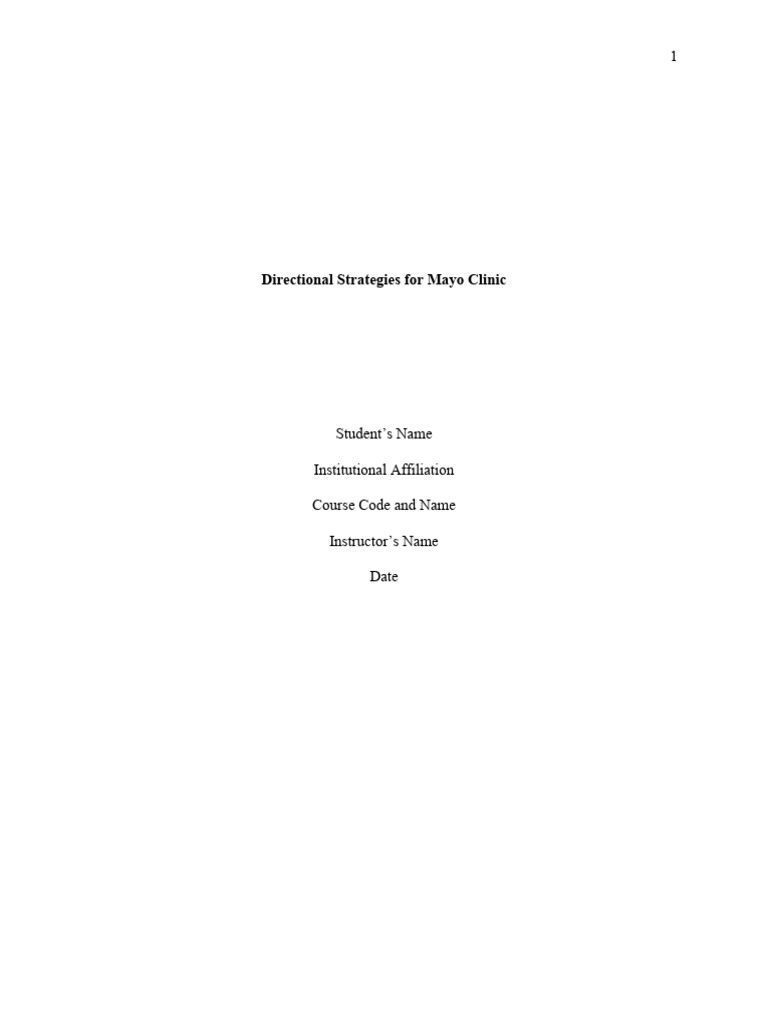 Directional Strategies | PDF | Health Care | Strategic Planning