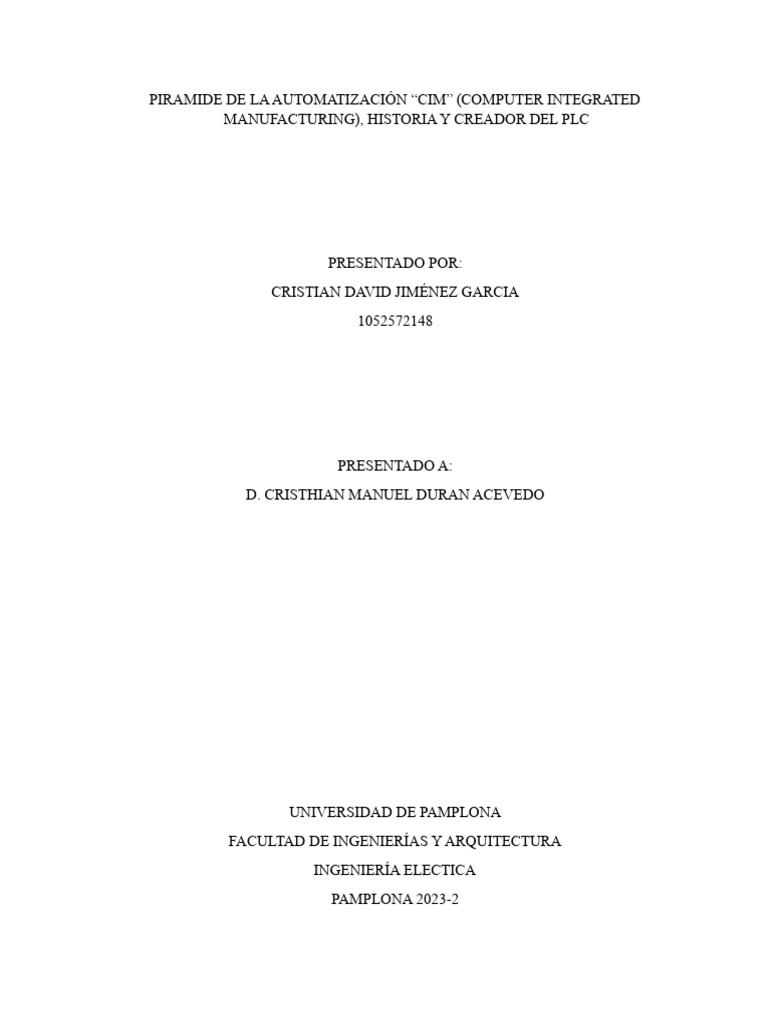 Qué es la pirámide de la CIM | PDF | Controlador lógico programable ...