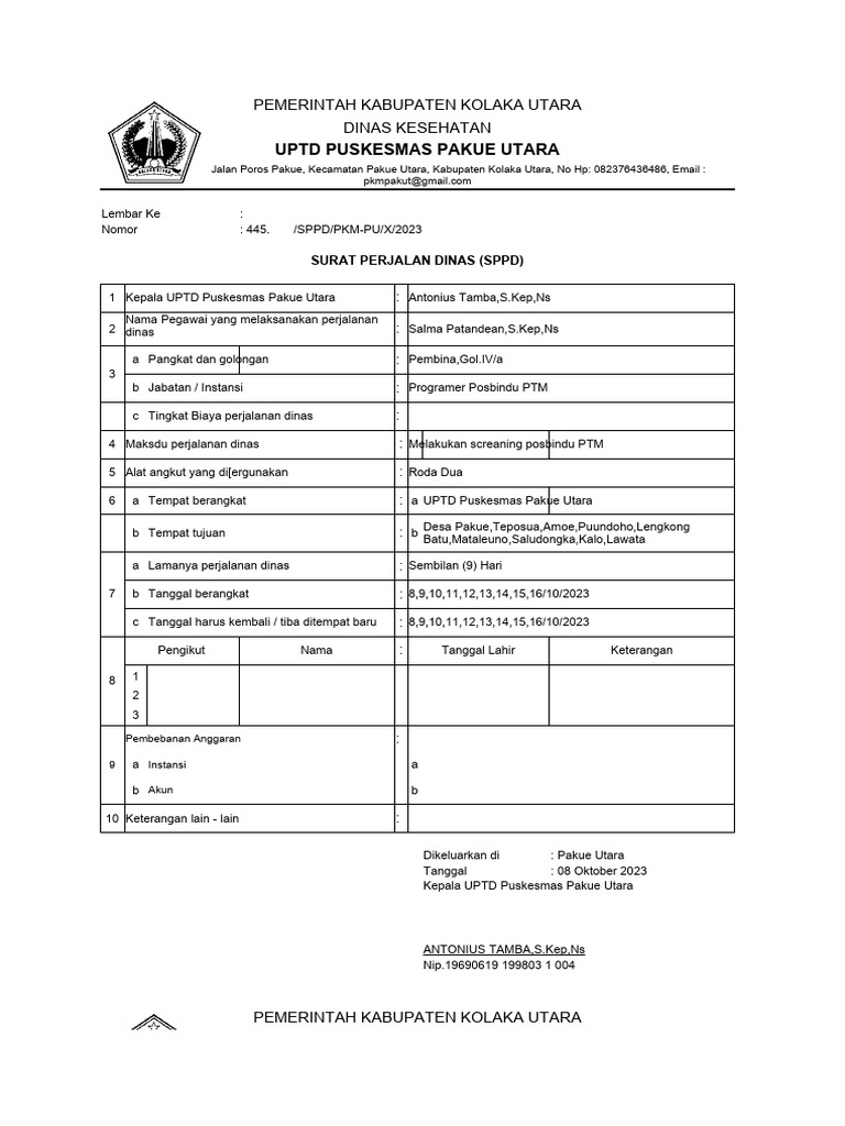 SPPD Pkm-Pu Depan | PDF