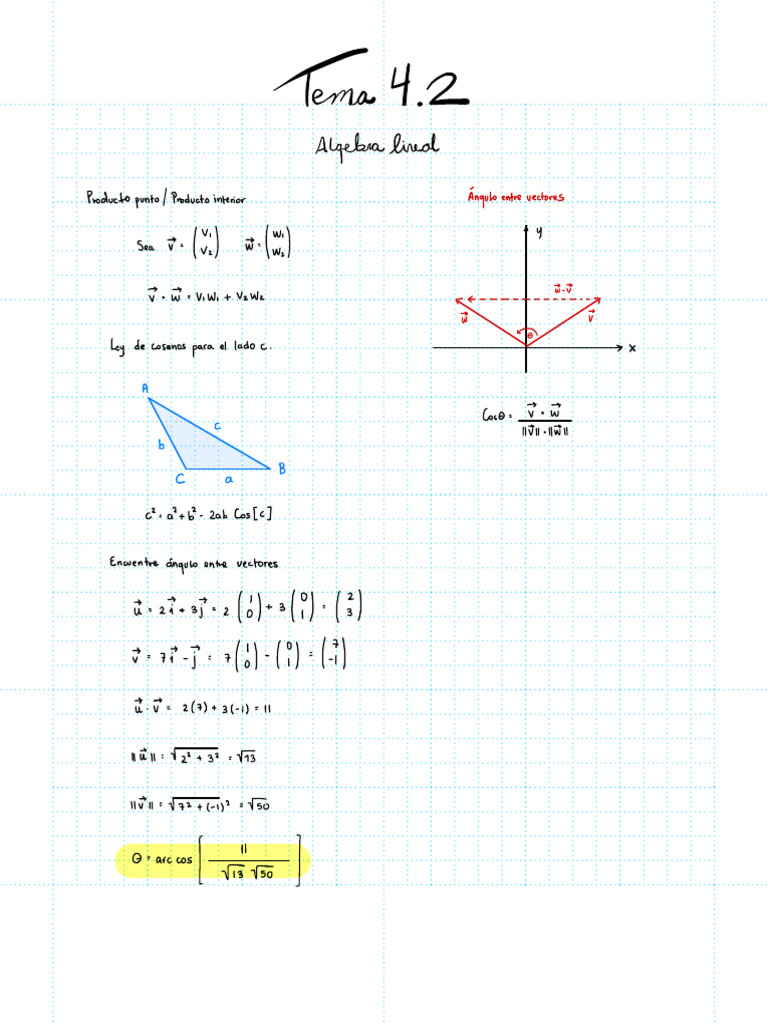 Tema 4.2 『Producto Escalar Y Proyecciones en R^2』 | PDF | Análisis matemático | Relaciones ...