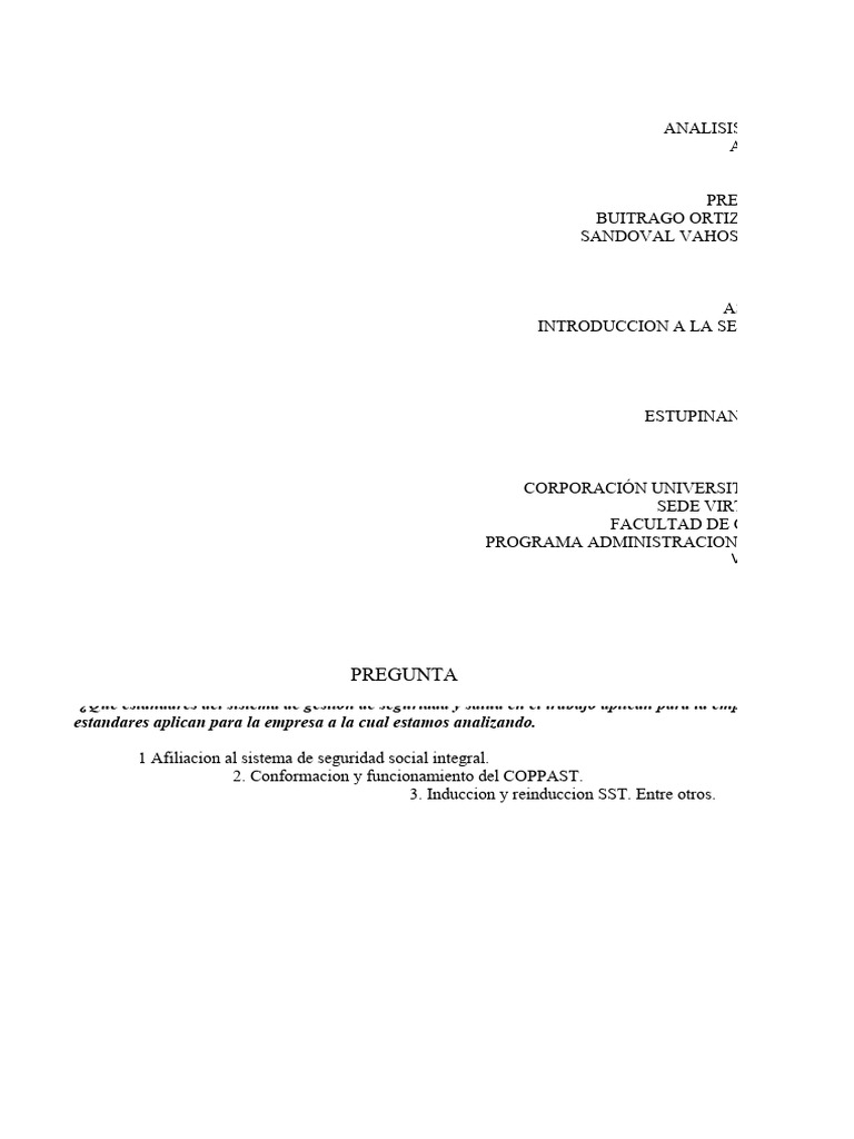 Estándares Mínimos Resolución 312 de 2019 Equidad ANDRES (Autoguardado) | PDF | Derecho laboral ...
