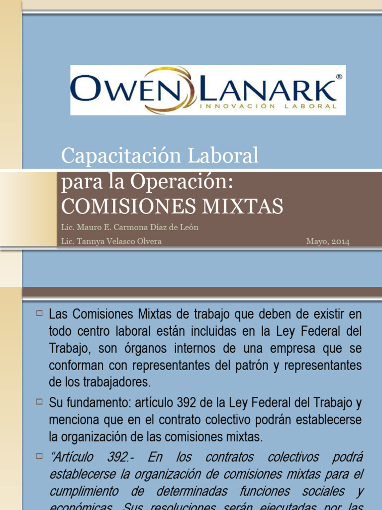 Capacitación COMISIONES MIXTAS | PDF | Negocios | Finanzas y dinero