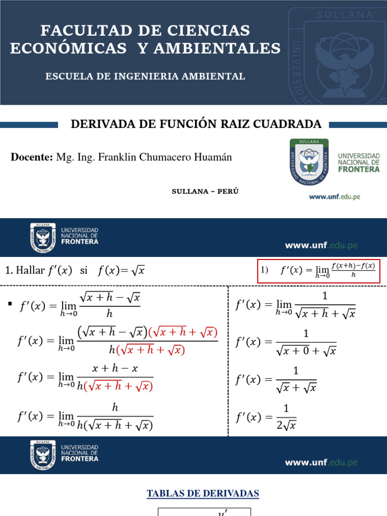 4) Derivada de Función Raiz Cuadrada | PDF