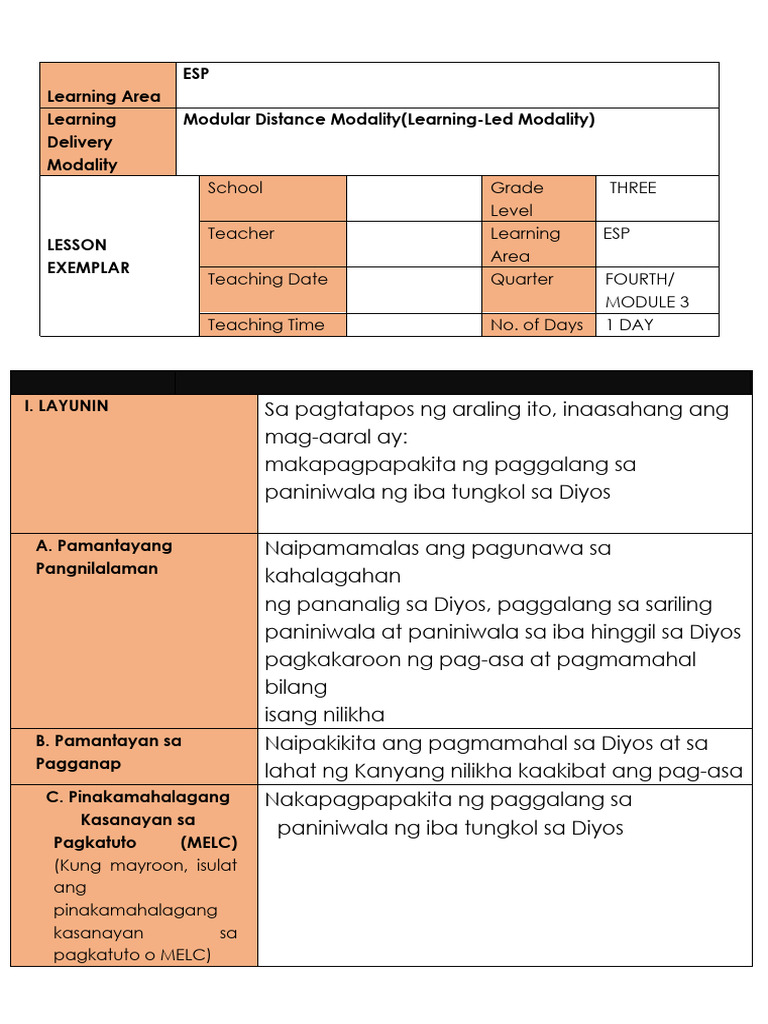 Cot Esp 3, M 4 .Q4 | PDF
