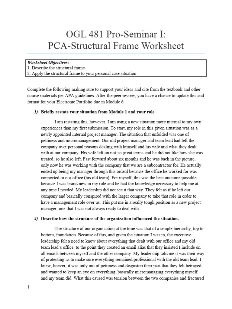 Eddy Self - 2 Structural Frame Worksheet | PDF | Leadership | Thought