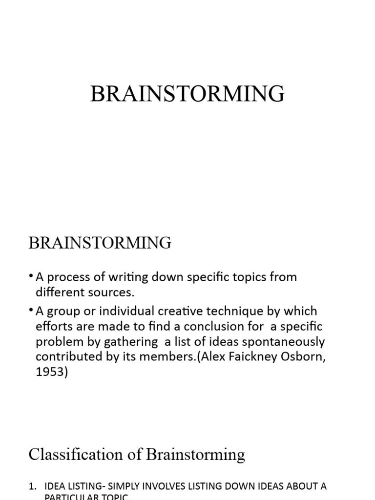 Brainstorming Pdf Brainstorming Cognitive Psychology