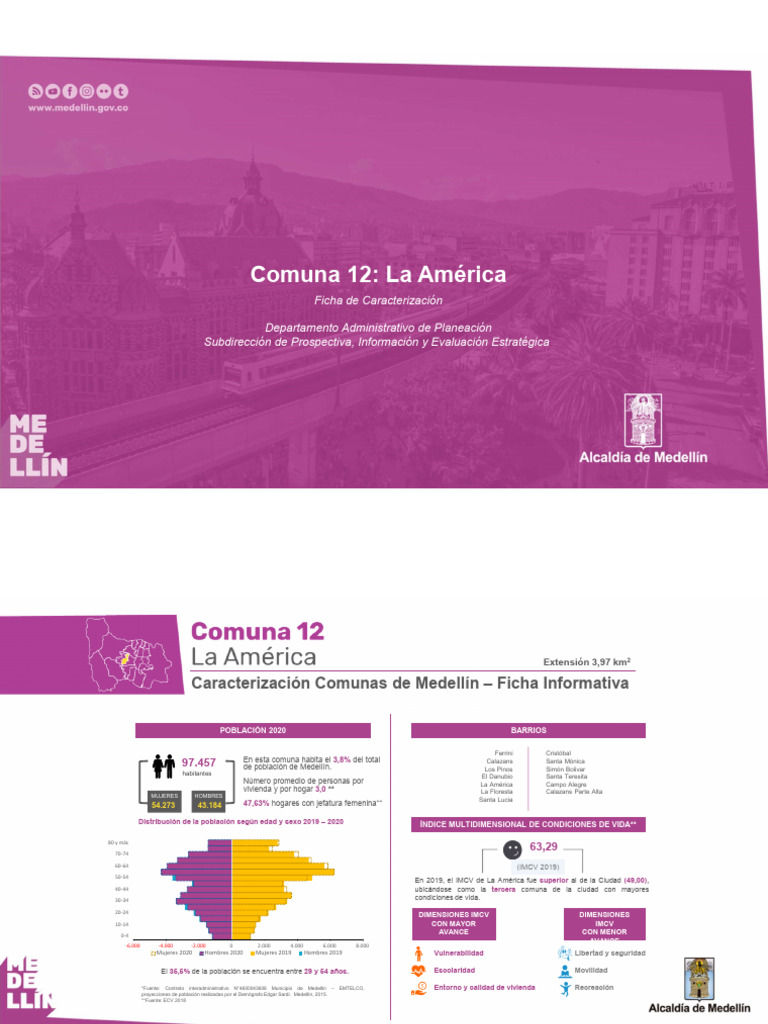 Comuna 12 La America - Ficha Informativa | PDF | Economias