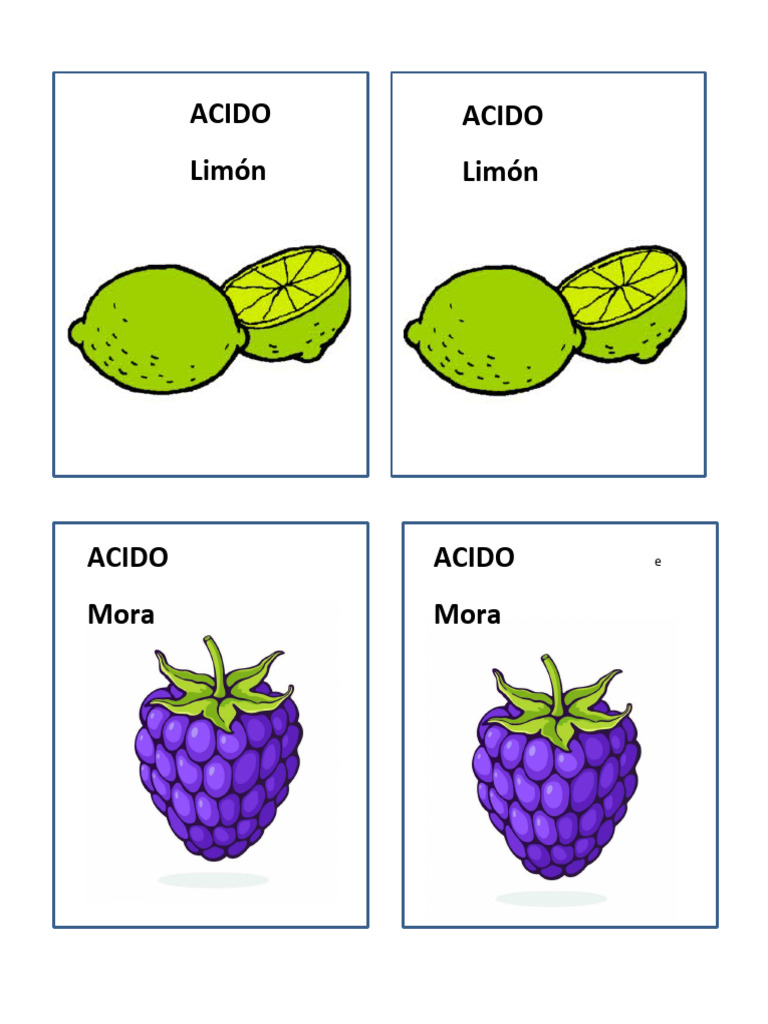Frutas Ácidas y Neutras | PDF