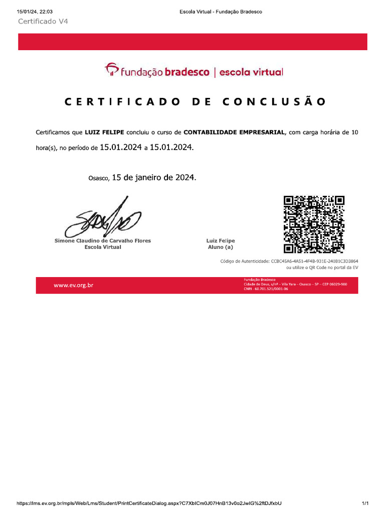 Certificado Contabilidade | PDF