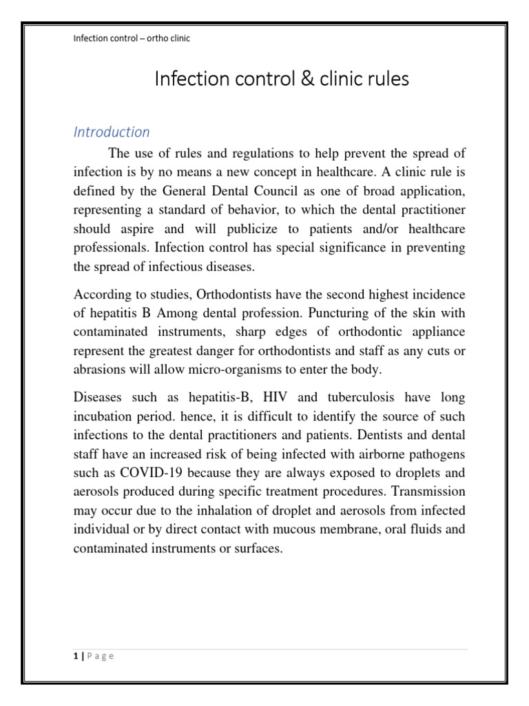 Infection Control | PDF | Infection | Disinfectant