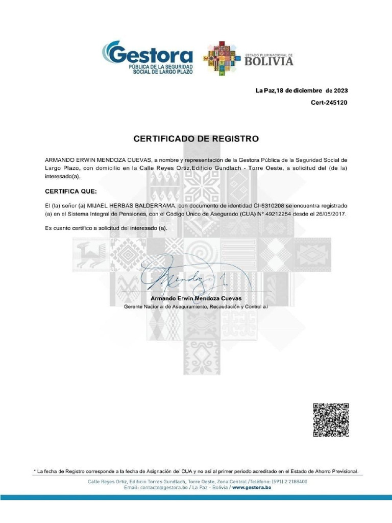 Modelo Carta Gestora | PDF
