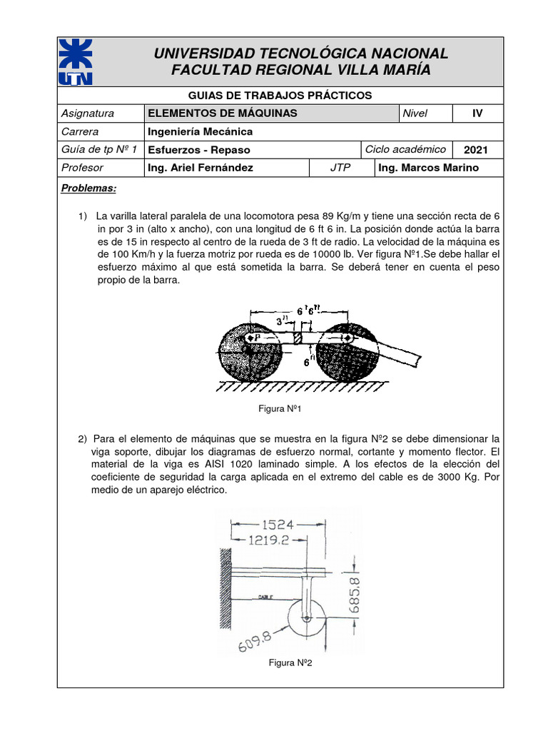 Guia de TP N1 - Repaso-Esfuerzos2021 | PDF | Acero | Viga (Estructura)