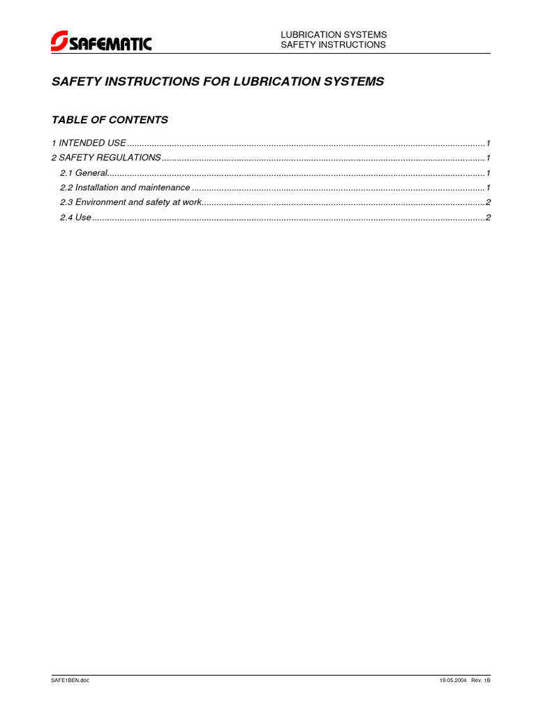 Safematic Greasing Manual | PDF | Pump | Lubricant