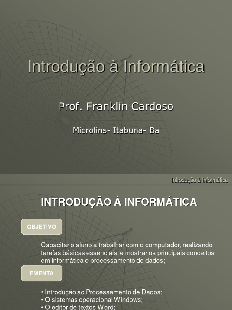Informática Básica Aula 1 - Microlins | PDF | Armazenamento de dados de ...