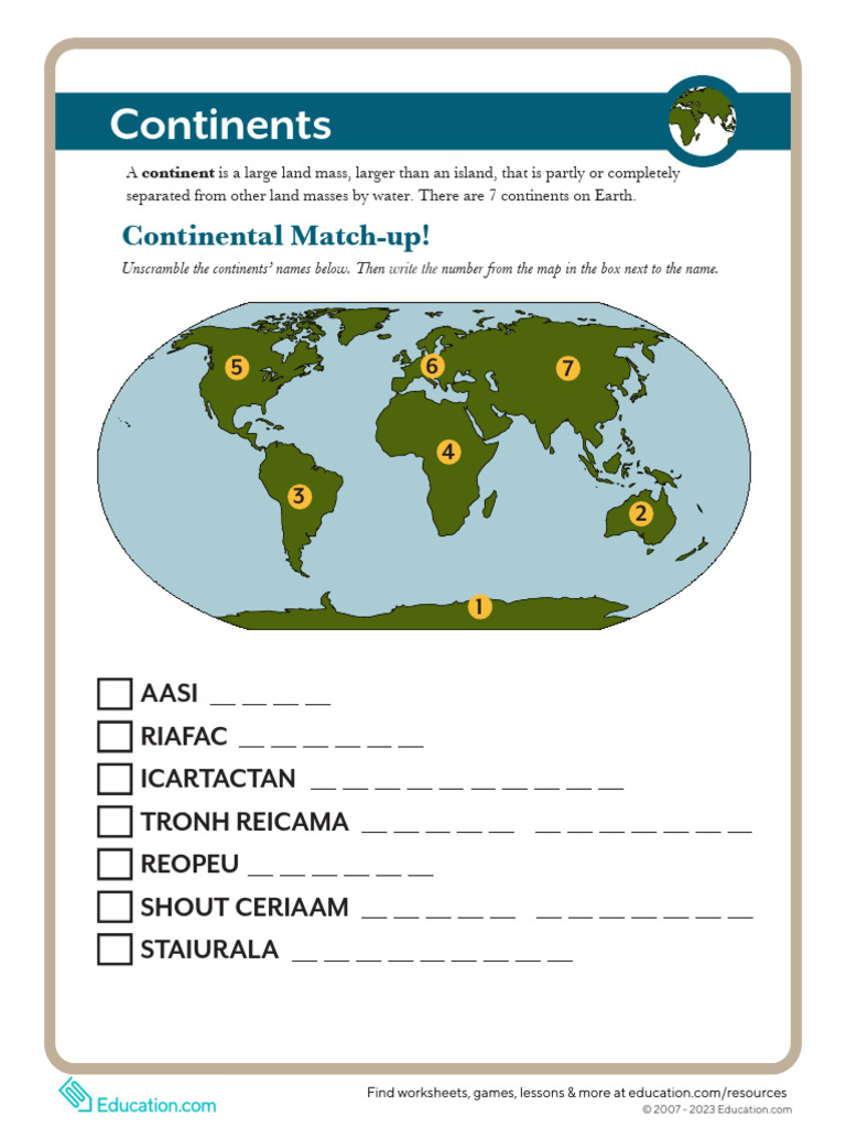 The Continents | PDF | Science & Mathematics