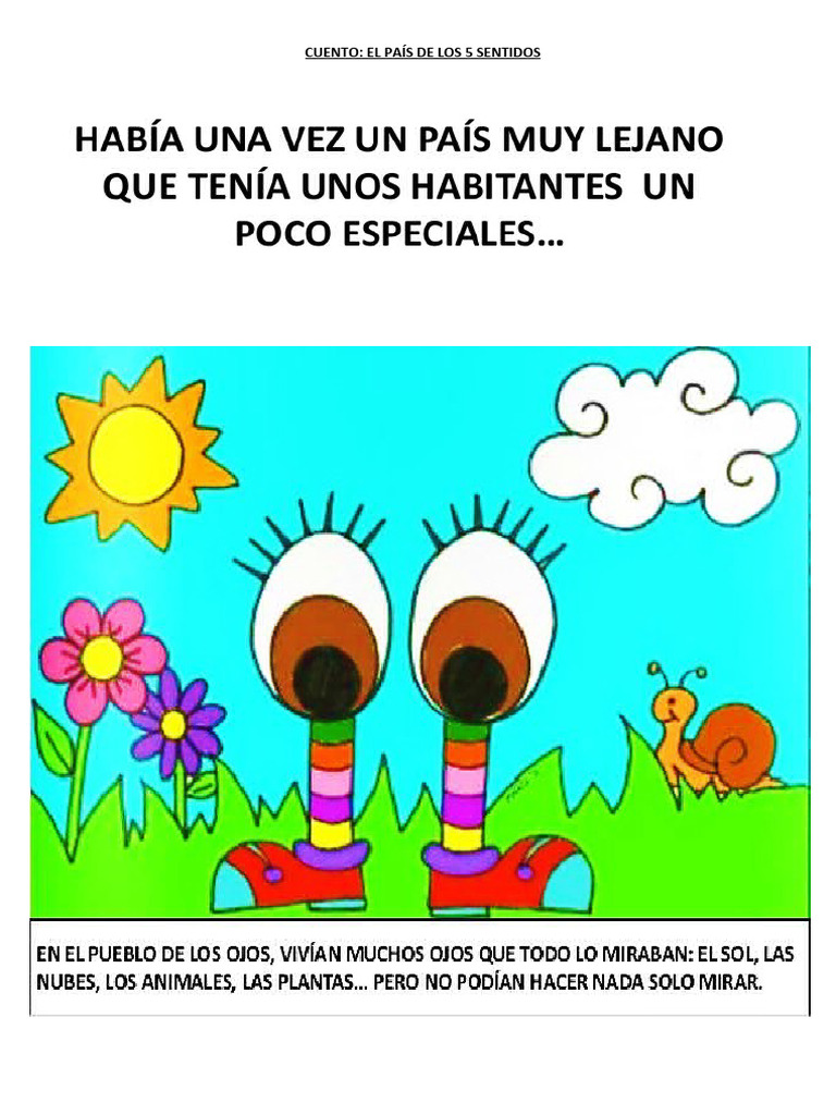 Cuento El País de Los 5 Sentidos | PDF