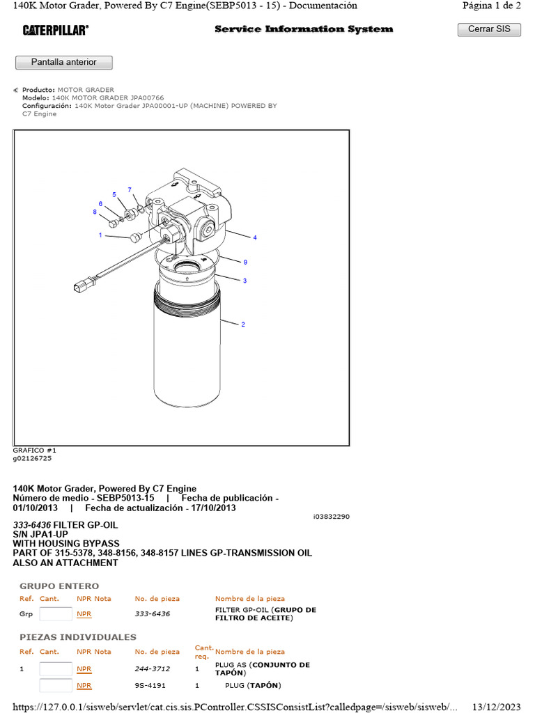 333-6436 Filter Gp-Oil | PDF | Tecnología