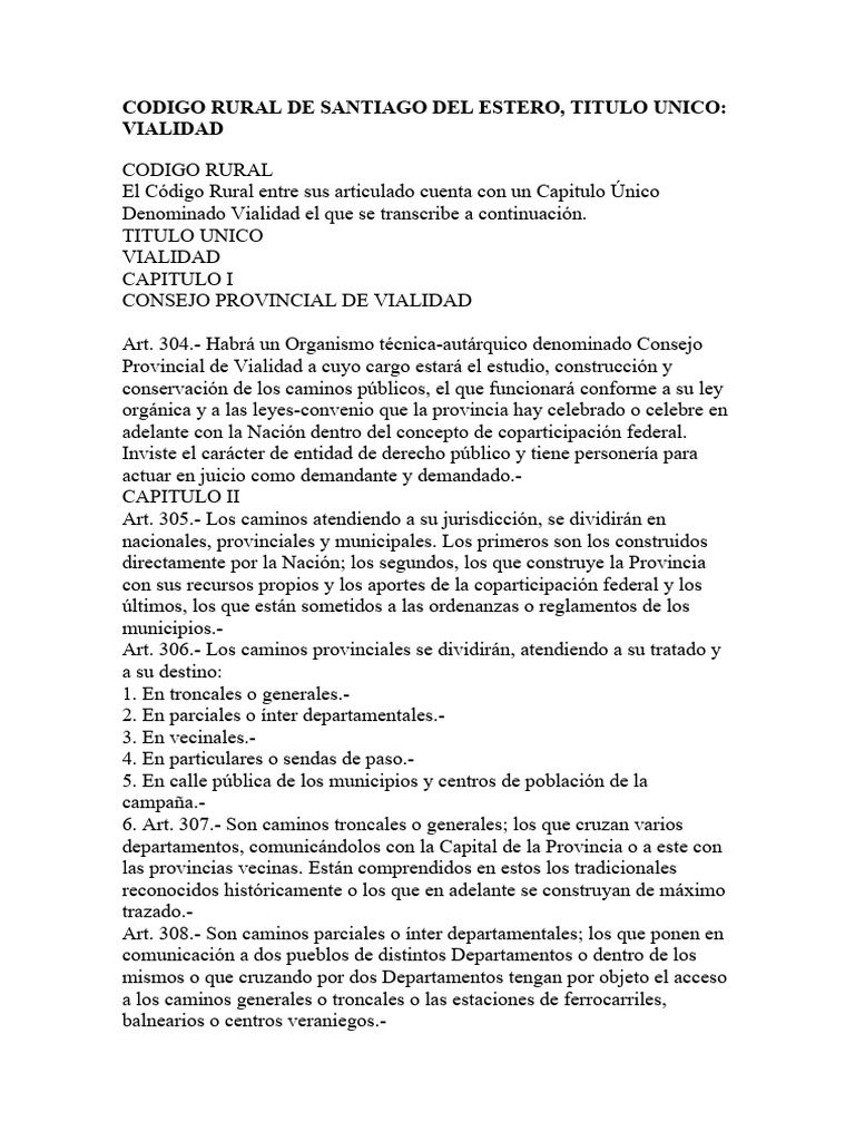 Codigo Rural de Santiago Del Estero | PDF | Propiedad | Gobierno