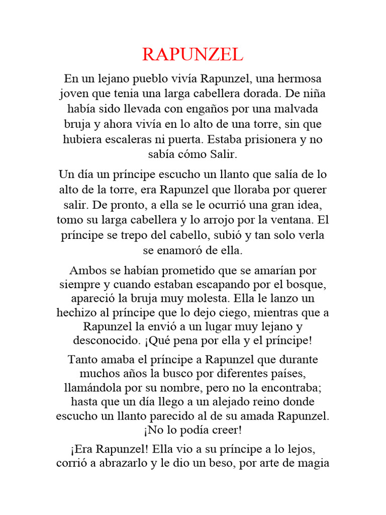 RAPUNZEL | PDF | Clásicos