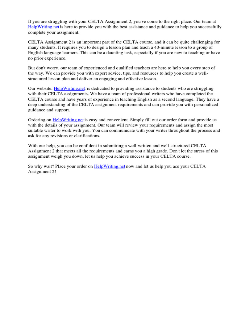 Celta Assignment 2 | PDF | English As A Second Or Foreign Language ...