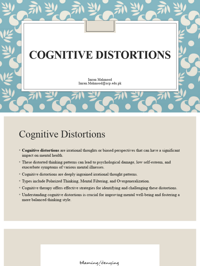 Cognitive Distortions | PDF | Cognitive Therapy | Psychotherapy