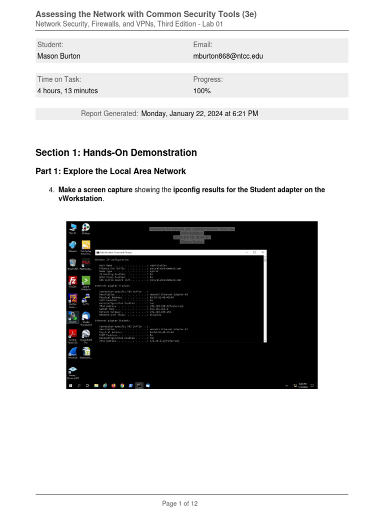 Assessing The Network With Common Security Tools 3e - Mason Burton ...