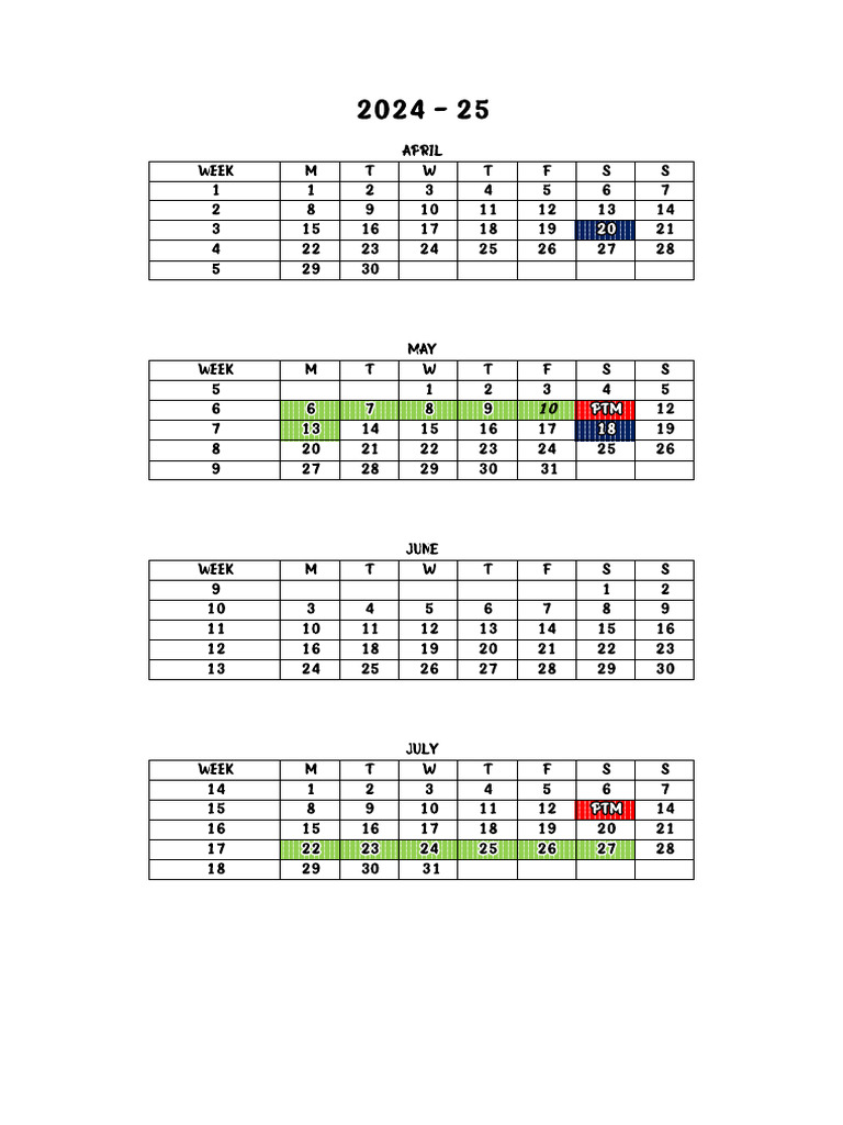 1 Academic Calendar 2425 | PDF