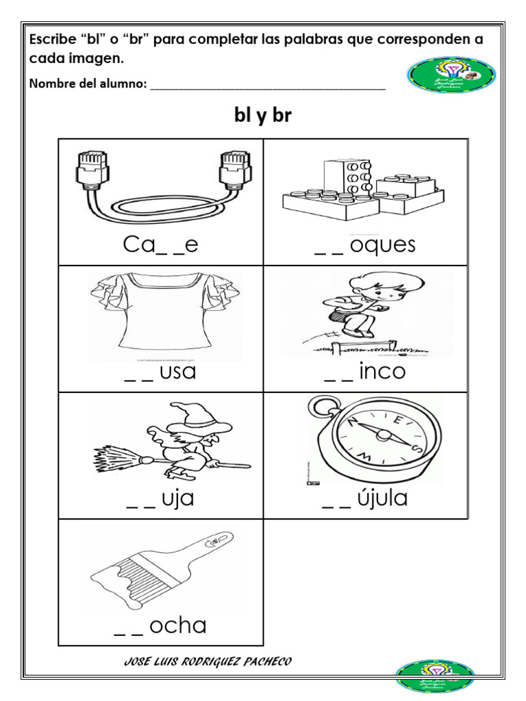 Sílabas Trabadas - Escribe Sílabas Faltantes | PDF | Estudios de ...