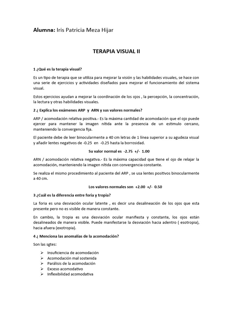 Mejora de habilidades visuales en terapia | PDF | Percepción visual | Ojo