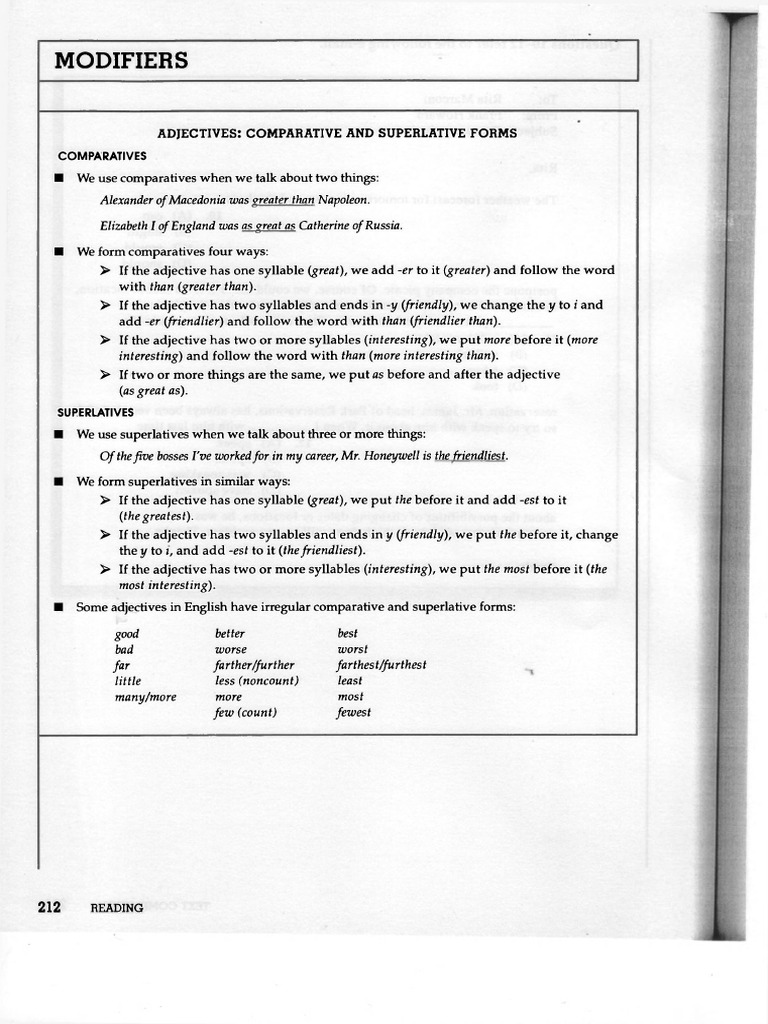 Lesson 5 Comparative and Superlative Forms | PDF | Adjective | Languages