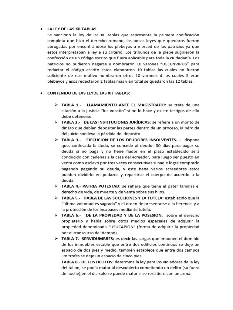 Ley de las XII Tablas: Código Romano | PDF | Justicia | Crimen y violencia