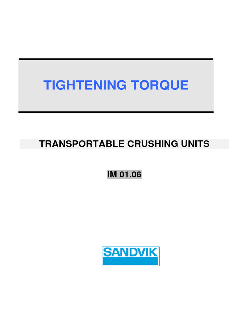 Tightening Torque for Steel Fasteners | PDF