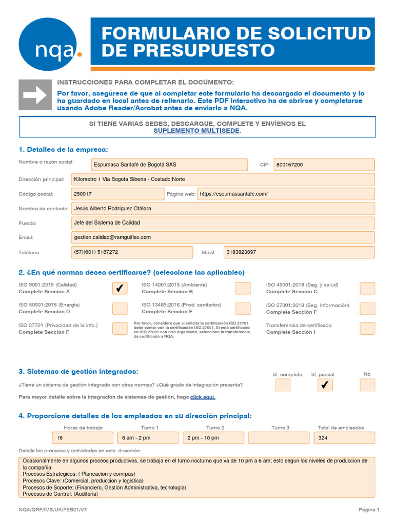 Formato solicitud de presupuesto | PDF | Software