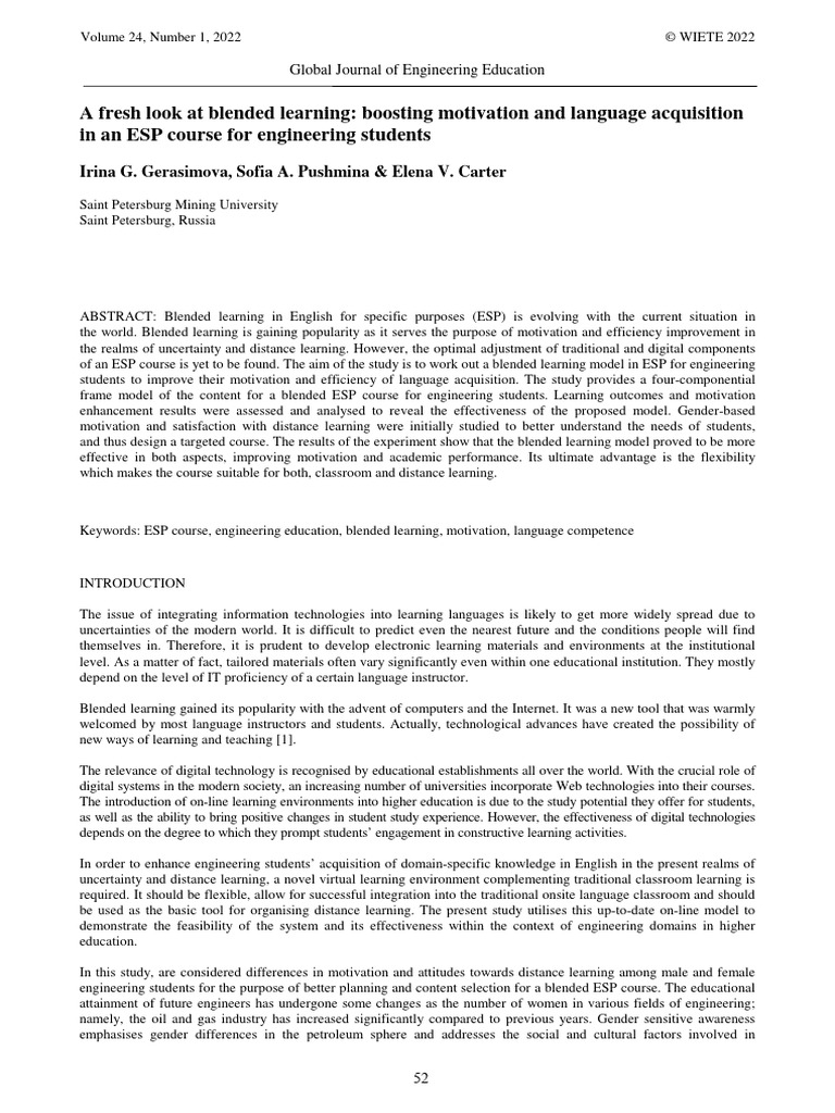 Blended Learning for Engineering ESP Courses | PDF | Learning ...