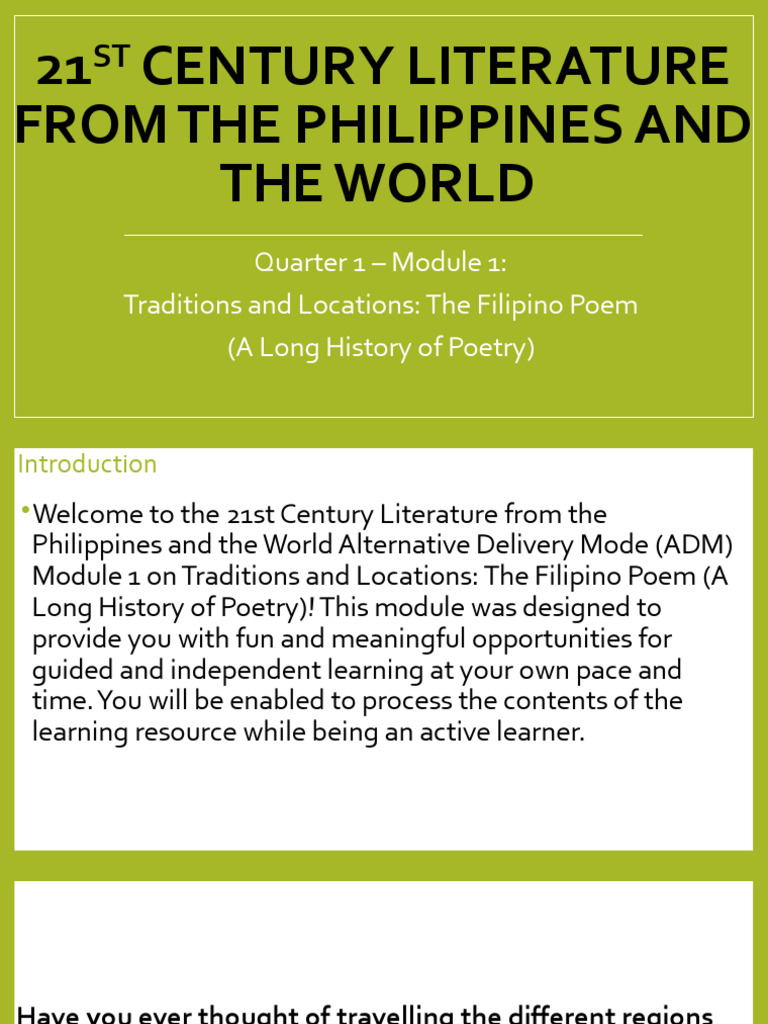 Traditions and Locations The Filipino Poem | PDF | Poetry