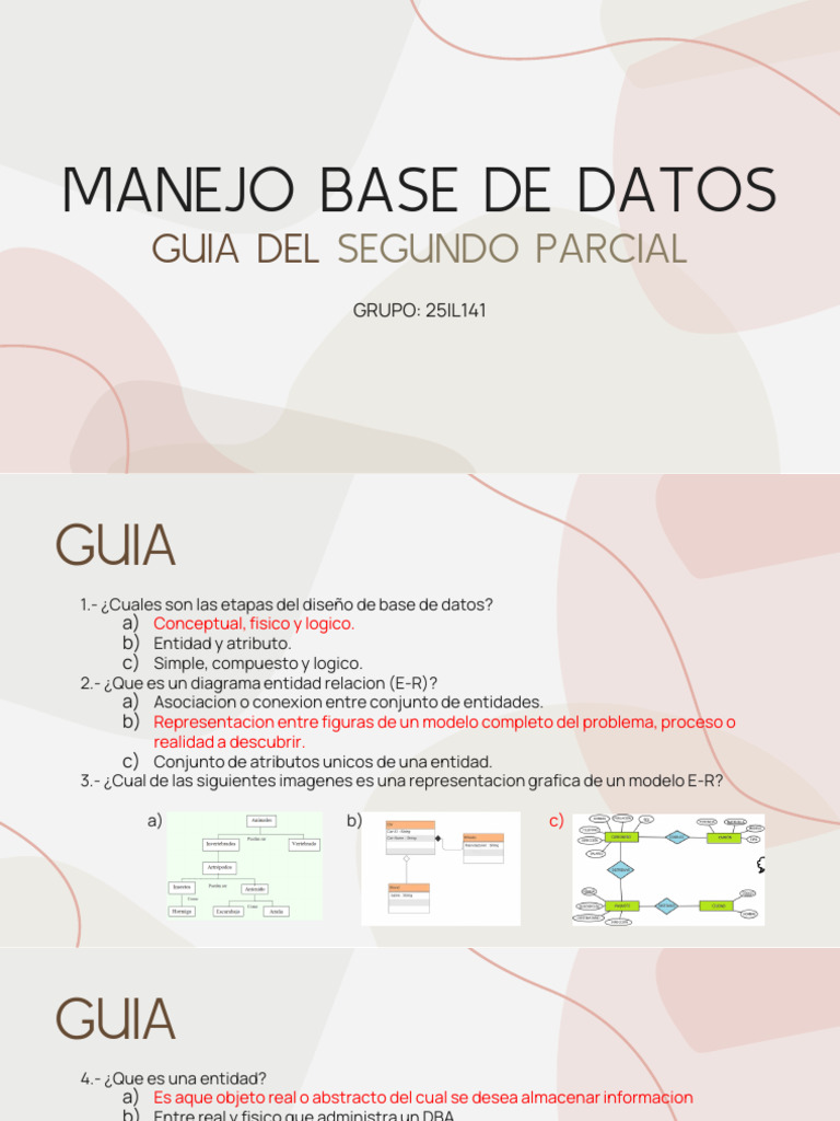 Manejo de Base de Datos Guia 25IL141 | PDF | Informática | Ciencias de la Computación
