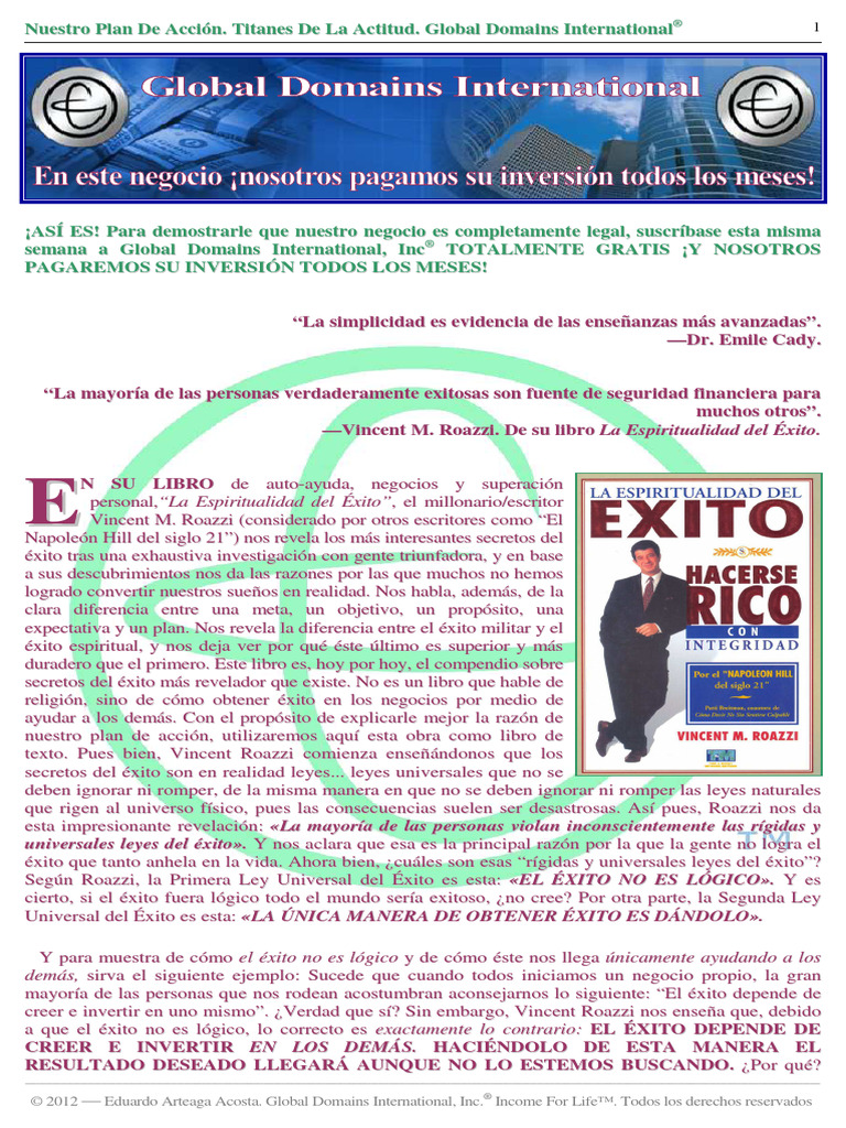 Plan de Acción. Global Domains International | PDF | Verdad | Red mundial