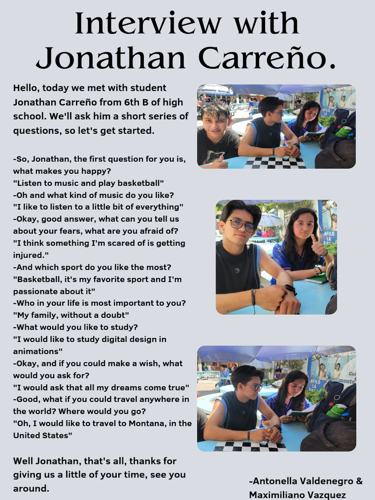 Interview with Jonathan Carreño | PDF | Sports & Recreation | Lifestyle
