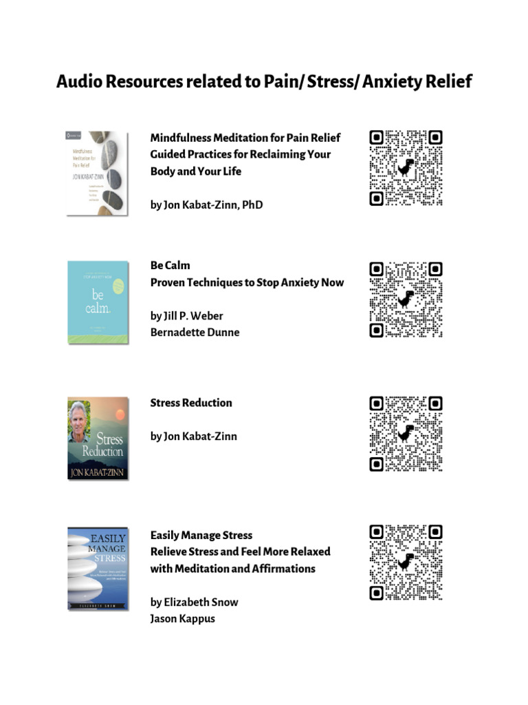 Audio Resources Related To Pain Stress Anxiety Relief | PDF