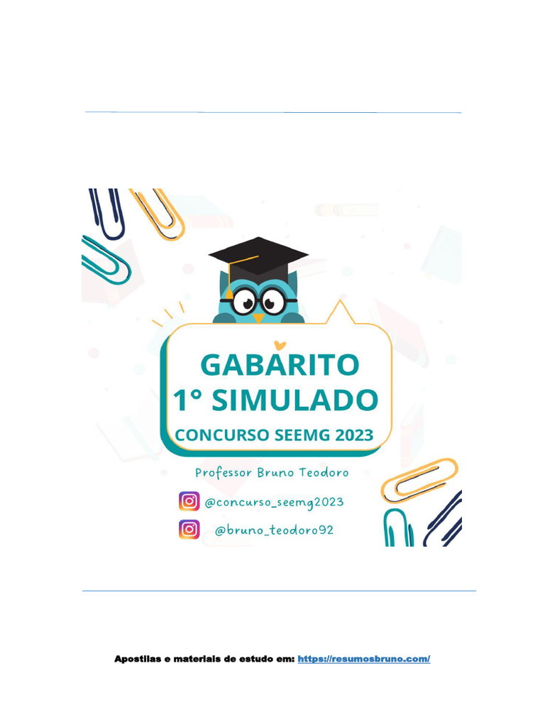 1°simulado Seemg 2023 - Gabarito-1 | PDF | Liberdade de expressão | Pré ...
