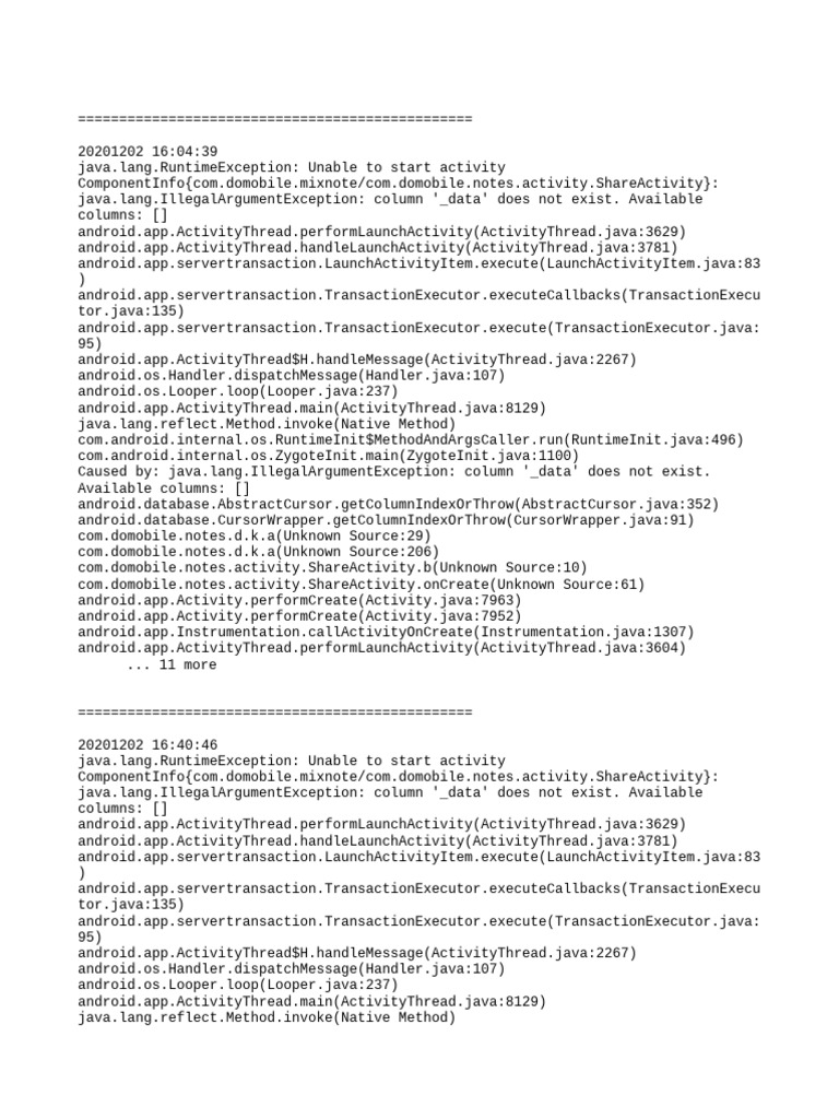 Do Note Crash | Download Free PDF | Java (Programming Language) | Android (Operating System)