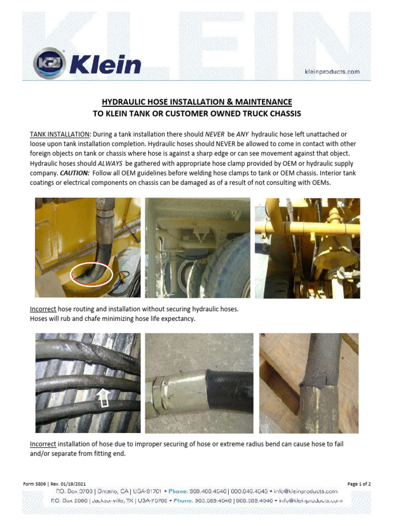 Hydraulic Hose Installation Guide | PDF | Mechanical Engineering