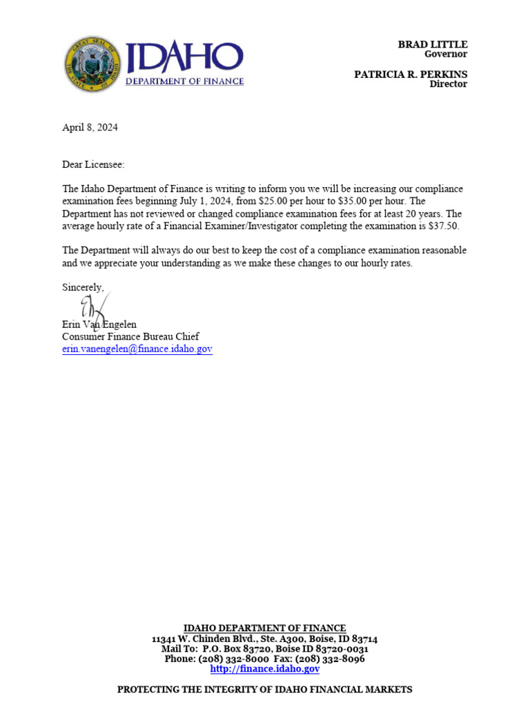 Examination Fee Change Notice 04122024 | PDF