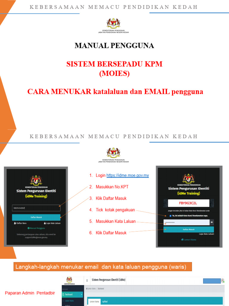 Manual Pengguna Tukar Kata Laluan Dan Email | PDF