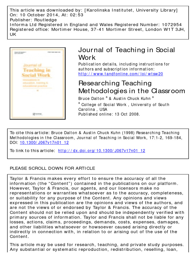 Researching Teaching Methodologies in The Classroom | PDF | Lecture ...
