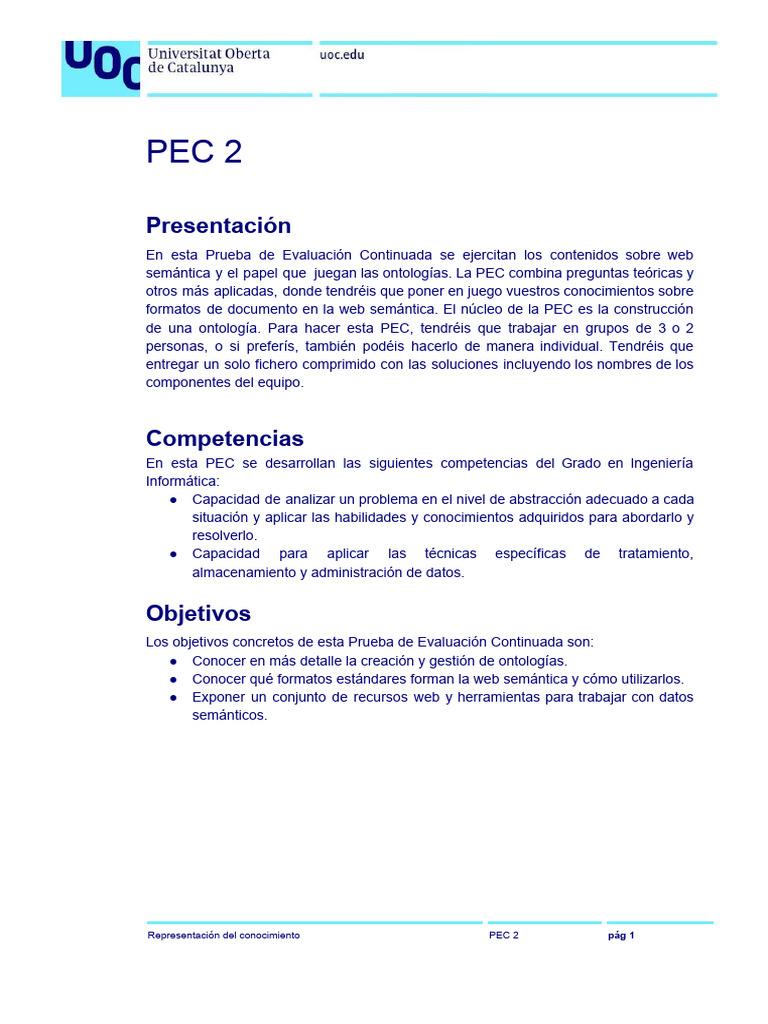 Solución PEC 2 2019 | PDF | Ontología (Ciencias de la información) | Web semántica