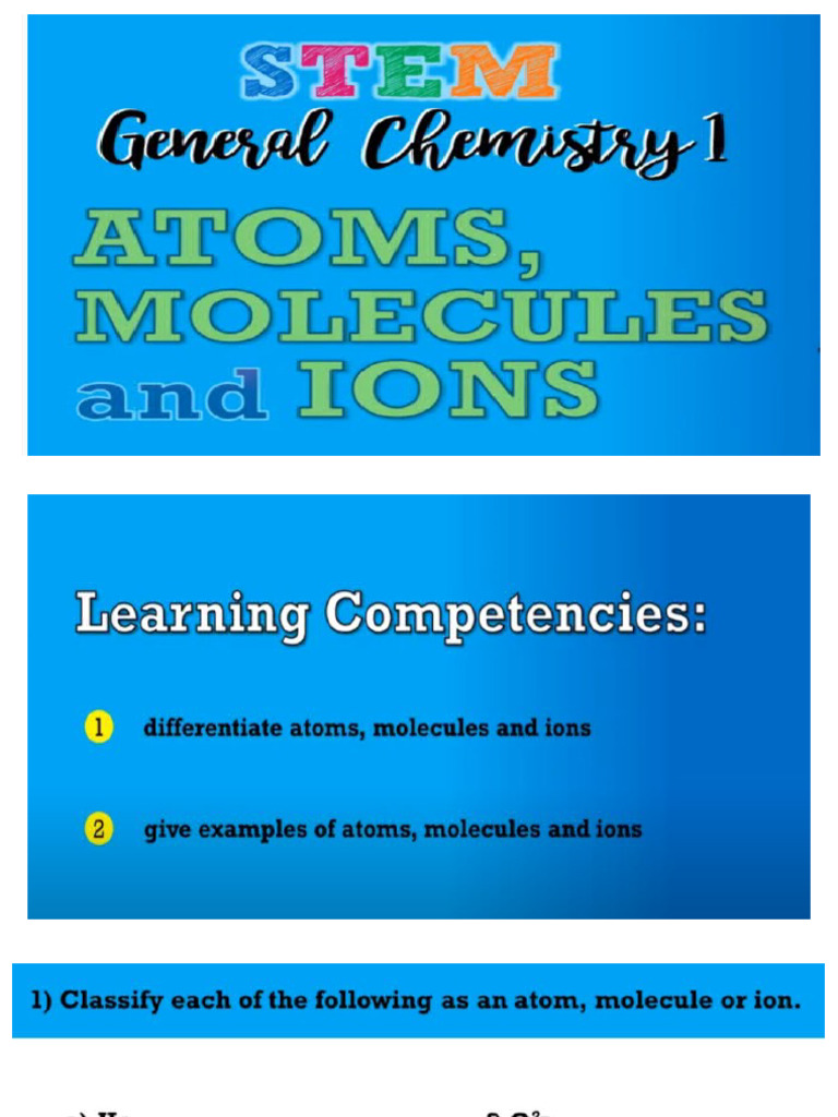 atoms, molecules and ions | PDF